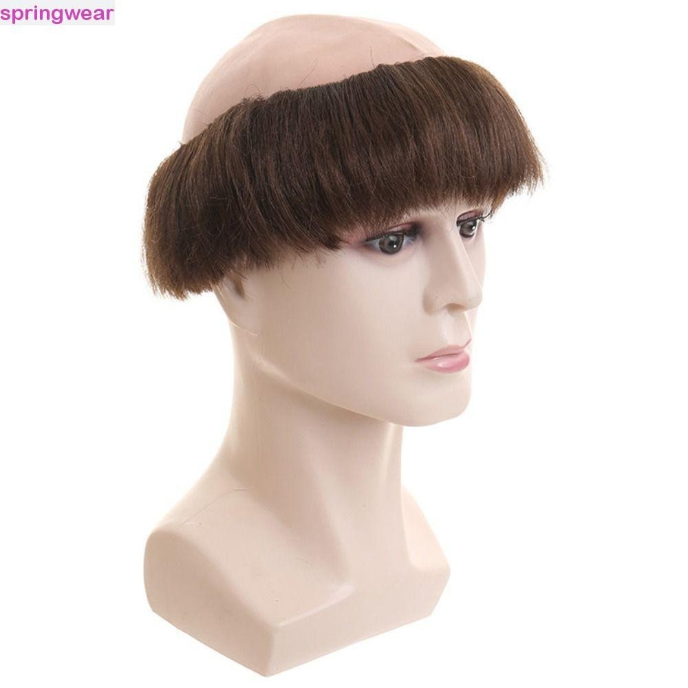 SPRINGWEAR Bald Head Wigs, Clown Props Short Straight Funny Bald Wig ...