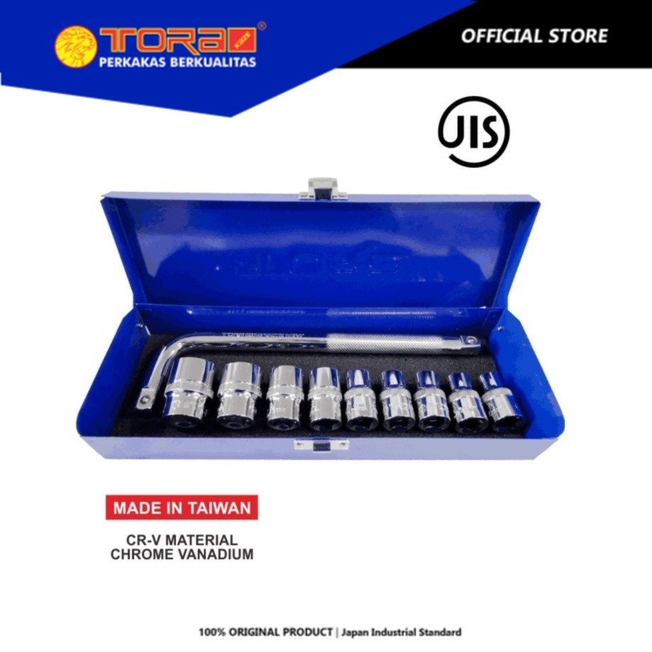 Tora Socket Lock set 10pcs 1/2 DR 6 PT, 12pt - Socket set Complete ...