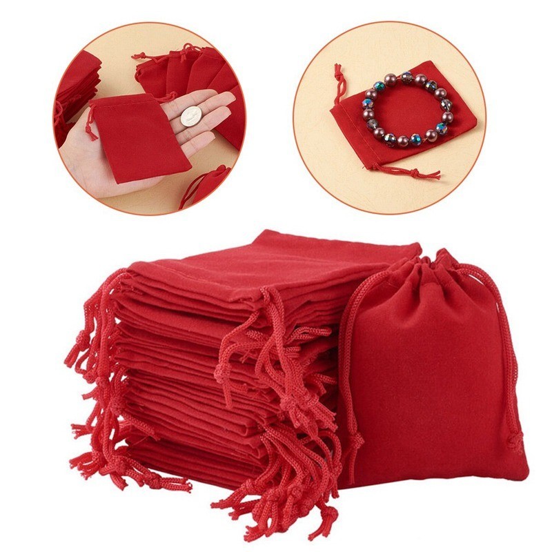 10pcs/pack Drawstring Bags Jewelry Packaging Bag Wedding Decoration ...