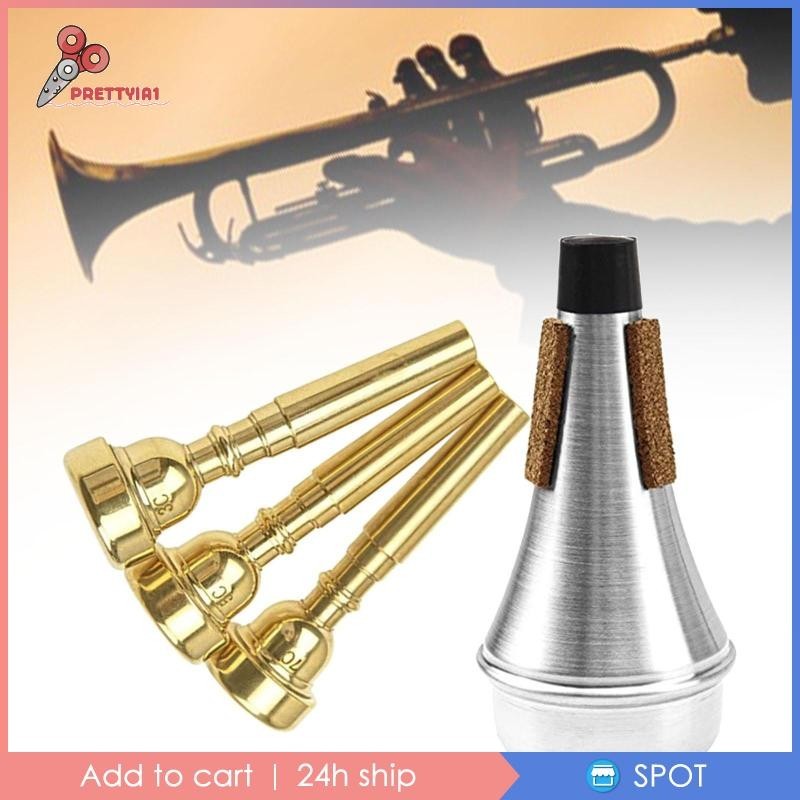 [Prettyia1] Rhythm Trumpet Mute with Trumpet Mouthpiece (3C 5C 7C ...