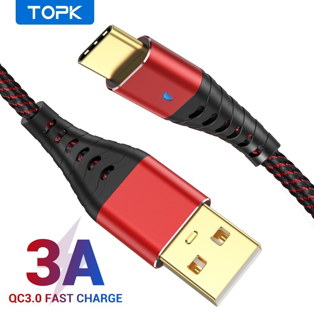 TOPK AN05 3A Micro USB Type C Cable Fast Charging for Samsung Data ...