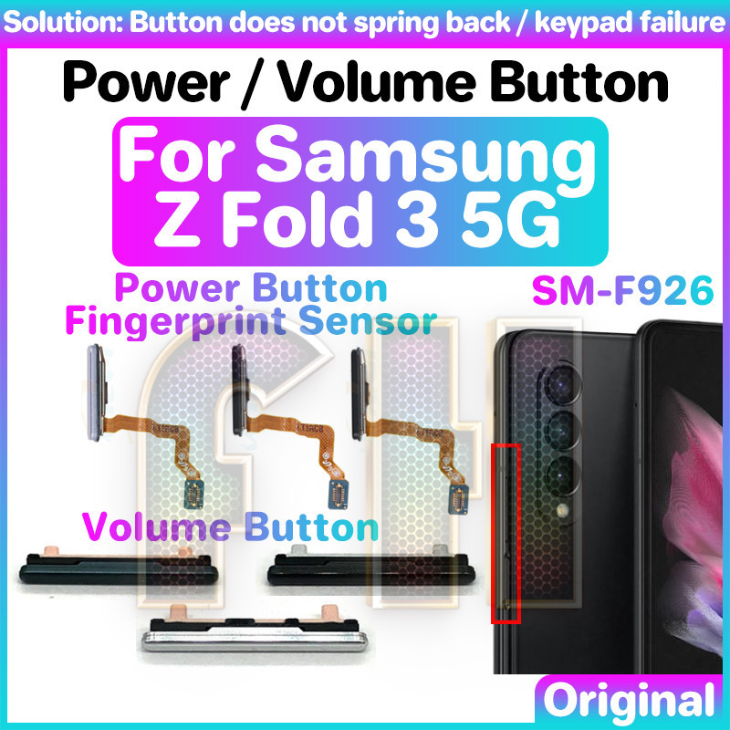 Power Volume button flex Fingerprint sensor For Samsung Galaxy Z Fold 3 ...