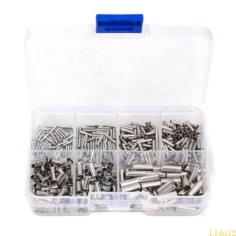 Lidu12 600pcs Wire End Ferrules Set Uninsulated Crimp Pin Terminals for ...