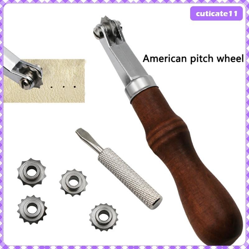 [Cuticate1] Tracing Wheel with Wooden Handle Rotary Perforator and 4 ...