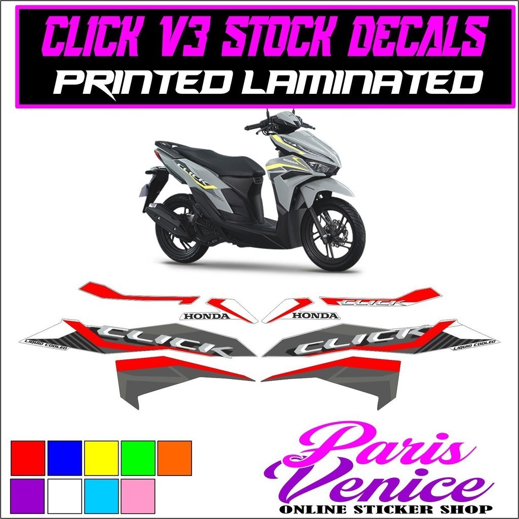 honda click v3 stock decals printed laminated original | Shopee Philippines