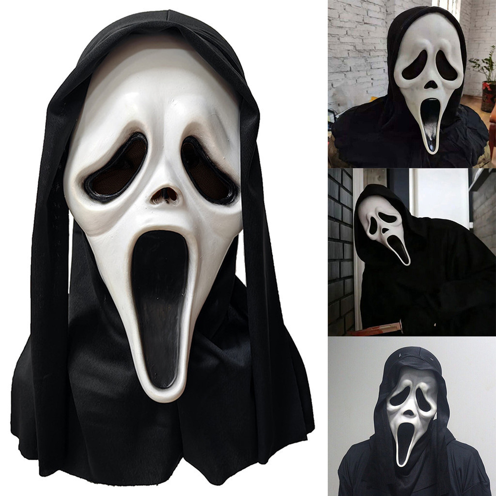1 PCS Movie Scream Horror Face Mask Halloween Realistic Creepy Ghost ...