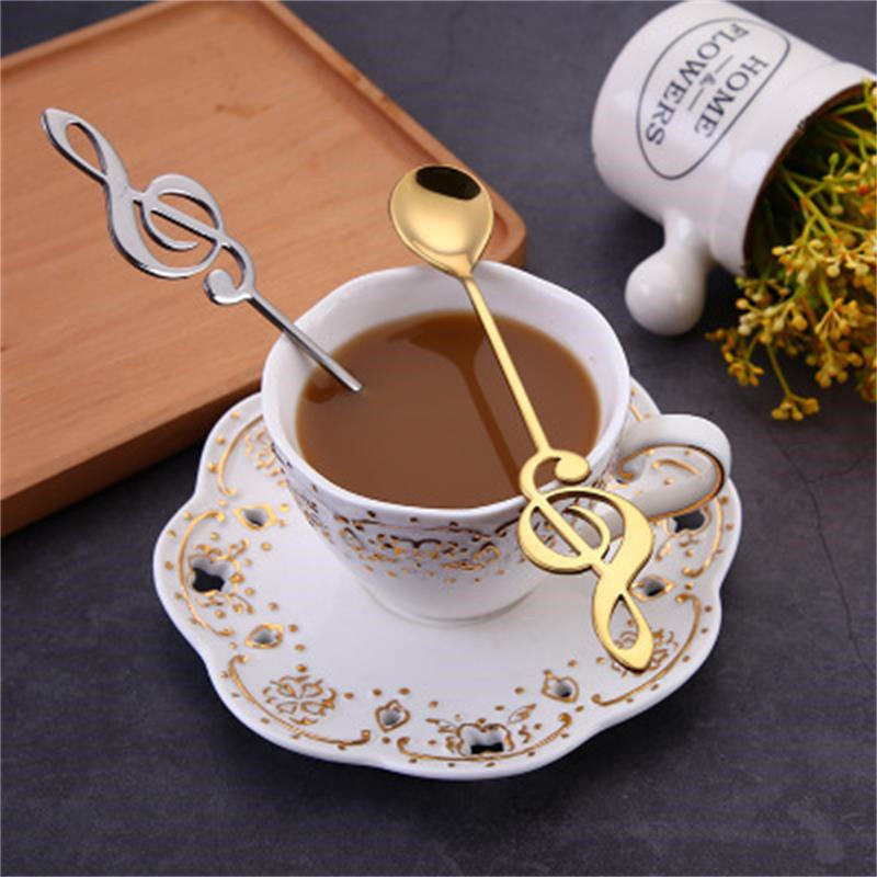 Stainless Steel Music Note Shape Tea Coffee Spoons Stirring Spoon ...