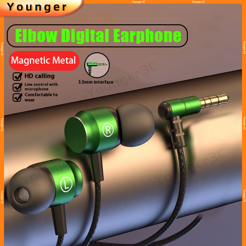 Magnetic Metal In Ear Audio Headphone Elbow 3.5mm Digital Type C Heavy ...