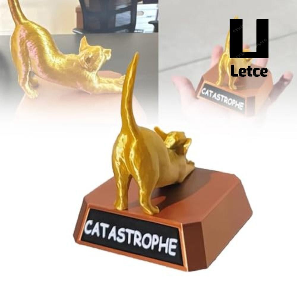 LETCE Cat Ass Trophy, Statue Gold-Plated Award trophy, Funny Desktop ...