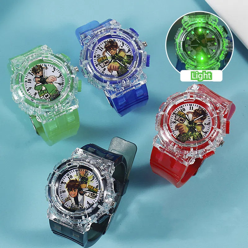 Ben 10 Watch For Kids Light Watch Anime Colorful Flash Kids Watch ...