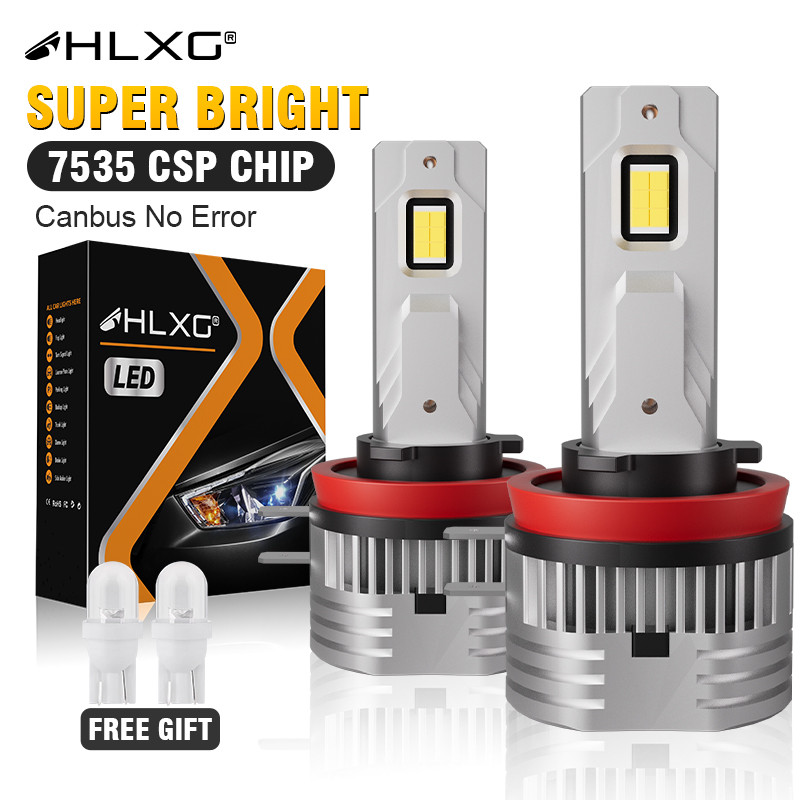 2Pcs 300W H11B LED Headlight Bulbs Turbo Low Beam High Beam 6000K White ...
