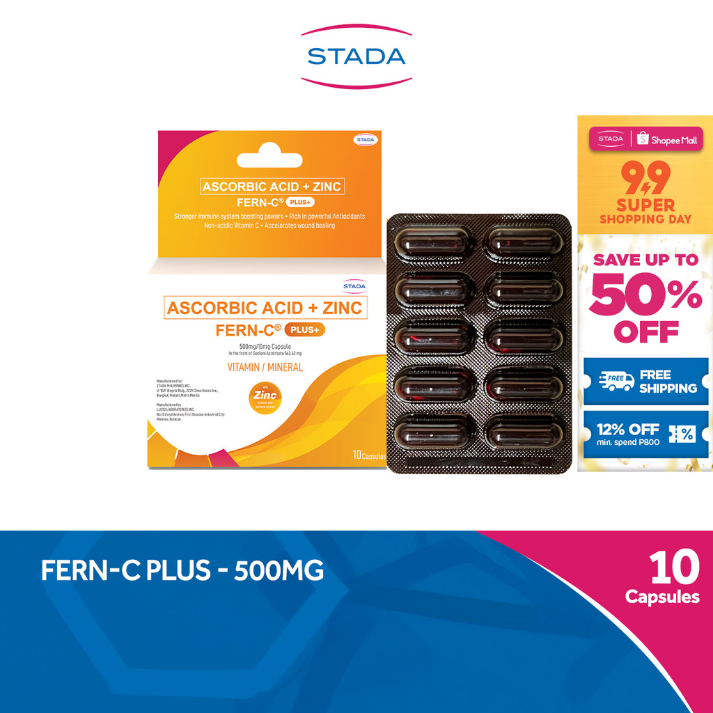 Fern-C Plus 10s - 500mg Non-Acidic Vit C with 10mg Zinc - Enhanced ...