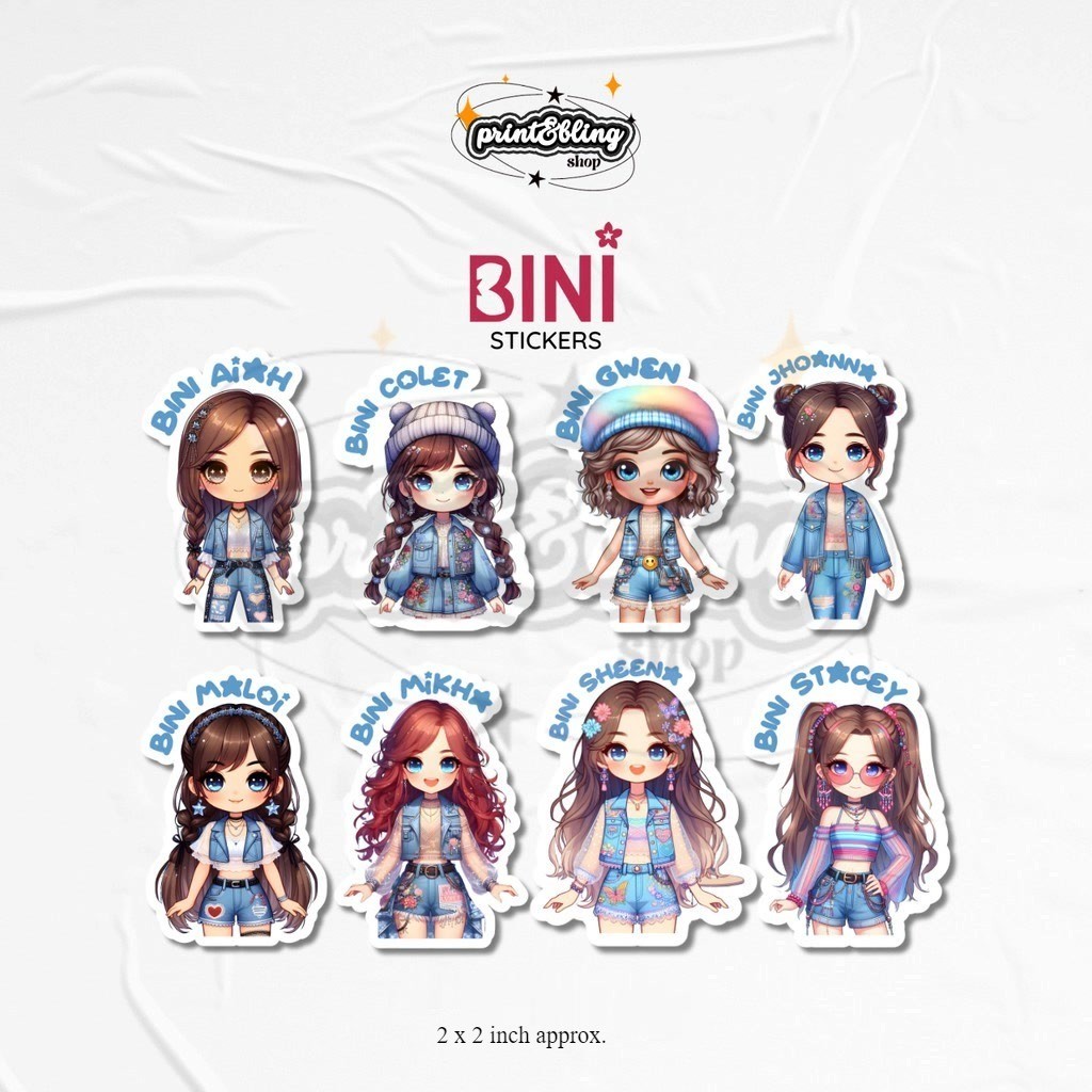 BINI Chibi Sticker | Vinyl Matte Laminated Waterproof Stickers | Shopee ...