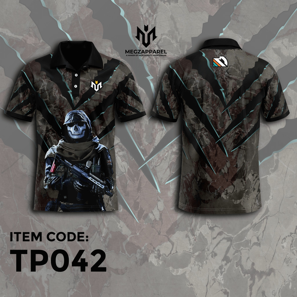 MEGZ TP042 Tactical Polo Shirt Full Sublimation Free Change Team Name ...