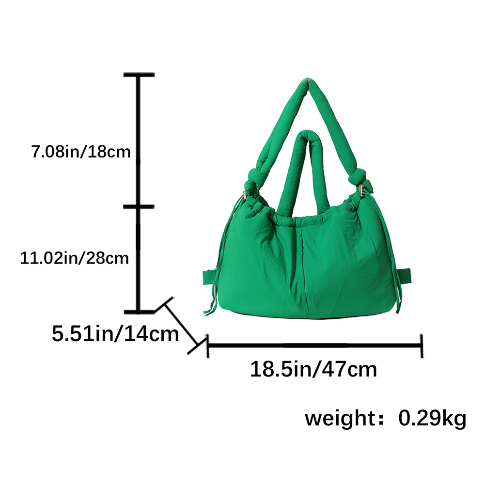 Puffer Tote Bag for Women Adjustable Strap Crossbody Bag Nylon Solid ...
