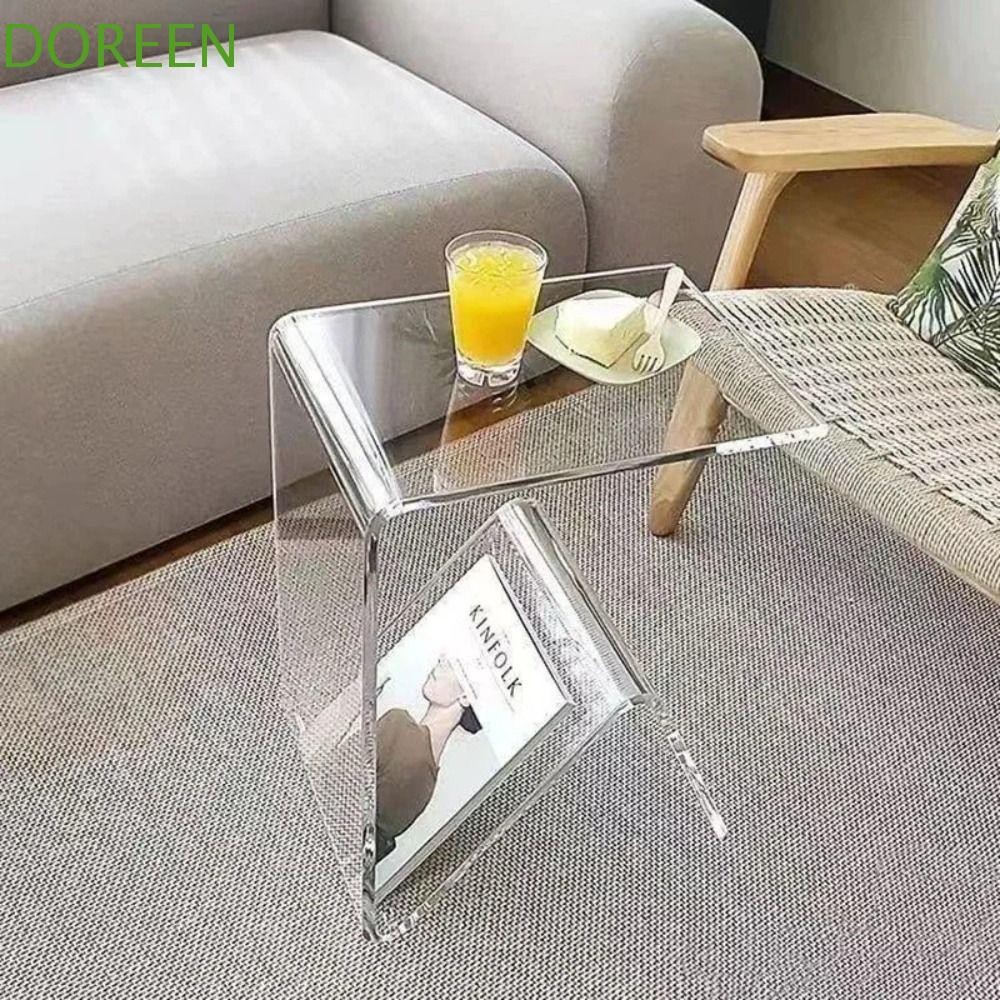 DOREEN Transparent Small Tea Tables, Acrylic Furniture Sofa Tables ...