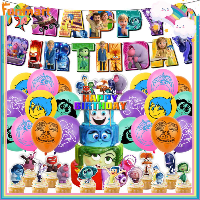 Inside Out2 Birthday Themed Party Surprised Decorate Balloon Banner Joy ...