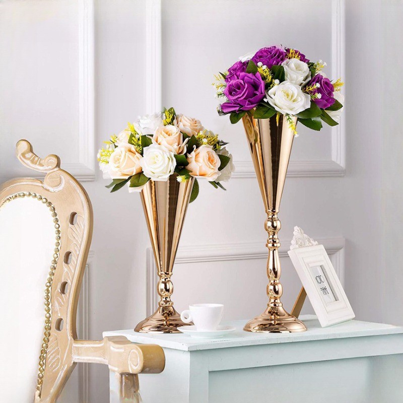 Wedding Gold Flower Vase Artificial Flower Vase For Decoration Wedding ...
