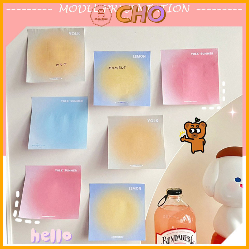 CHO⭐Summer Halo Post-it Sticker Simple Gradient Stick-able Memos Hand ...
