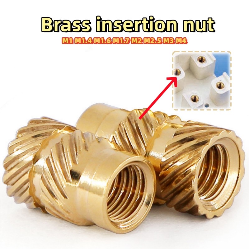 M1 M1.4 M1.6 M1.7 M2 M2.5 M3 M4 Hot Melt Copper Nut Brass Insert Nut Double Twill Insert Rolling ...
