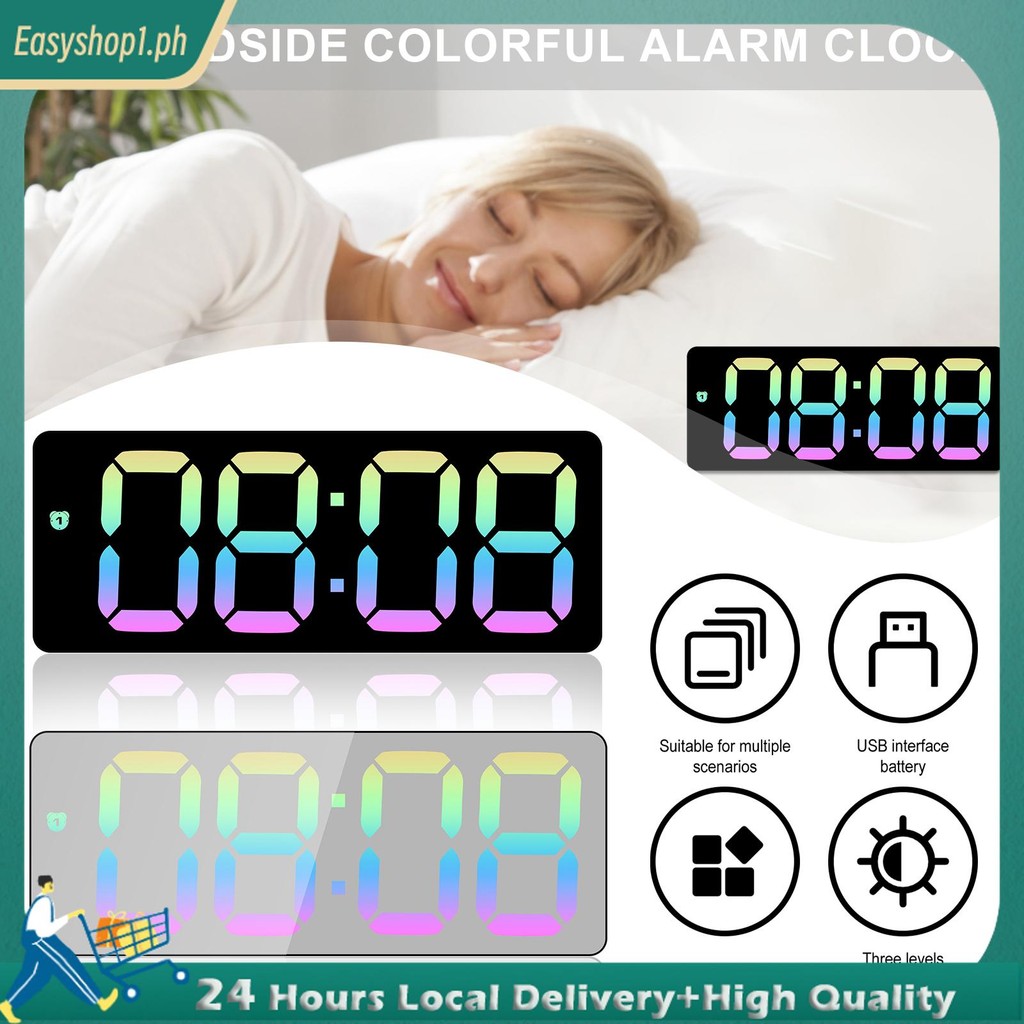 Digital Alarm Clock 3 Level Dimmable Digital Clock 2 Power Supply Alarm ...
