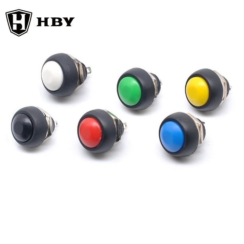 5Pcs/lot PBS-33b 2Pin Mini Switch 12mm 12V 1A Waterproof momentary Push ...