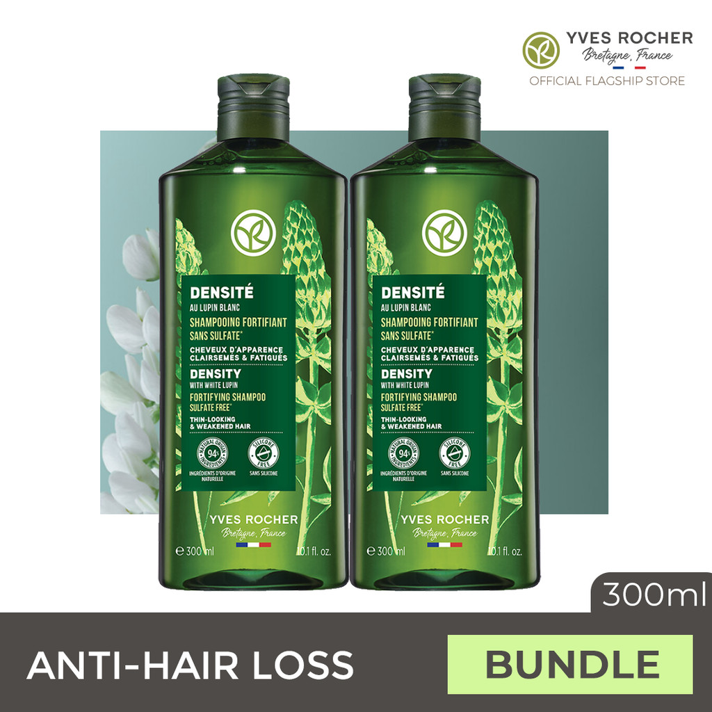 YVES ROCHER Anti Hair Loss Grower Shampoo 300ml Bundle of 2 Hair Care Bestseller Sulfate-Free ...