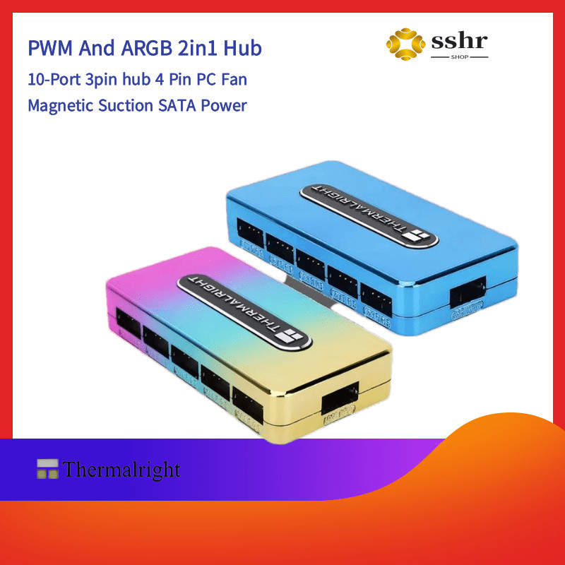 Thermalright PWM And ARGB 2in1 Hub 4 Pin PC Fan Controller 10-Port 3pin ...