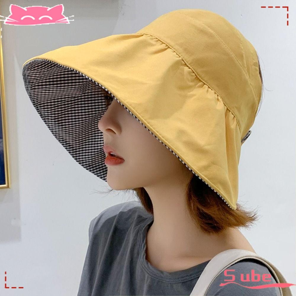 SUBE Sun Hat, Cotton Big Brim Sunscreen Hat, Double Sided Foldable UV ...