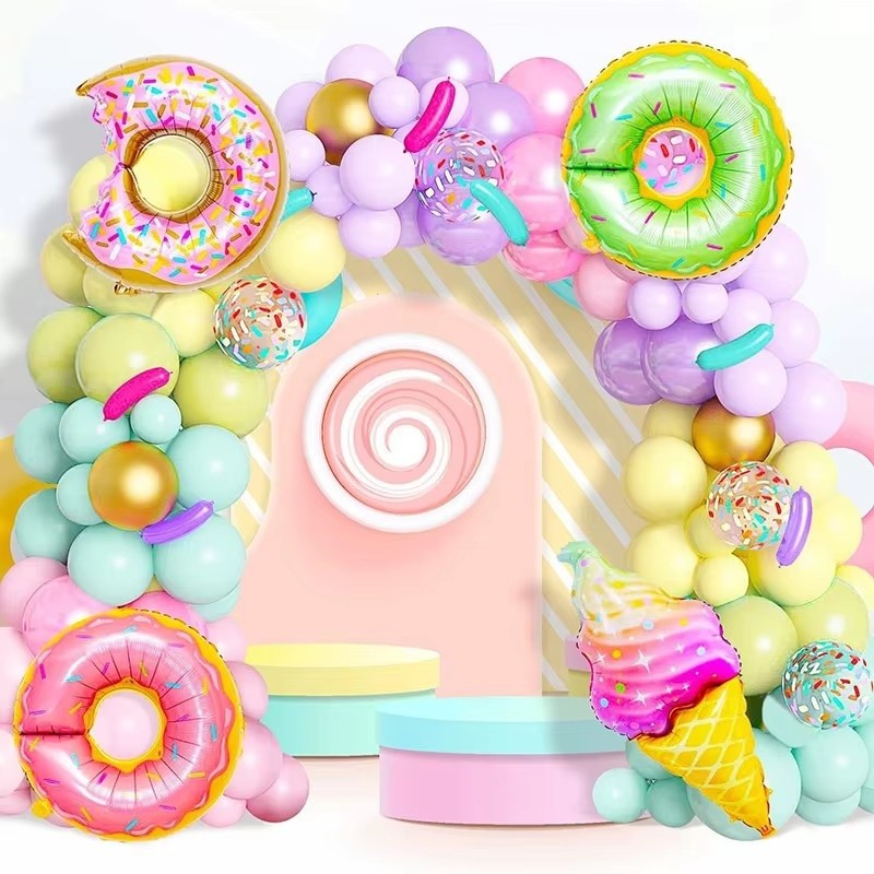 Donut Theme Balloon Ice Cream Candy Lolipop Foil Balloon Mini Donut ...