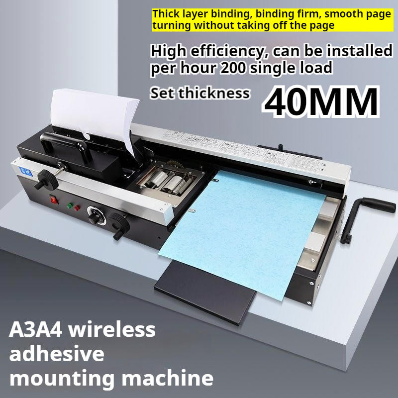 A4 adhesive binding machine, wireless desktop hot melt adhesive granule ...