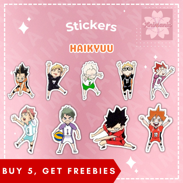Anime Stickers Haikyuu!! Karasuno Chibi Characters Vinyl Waterproof ...