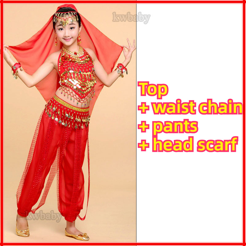 Indian Costume for Kids Girl School Indian Dance Play Set Girls Belly ...