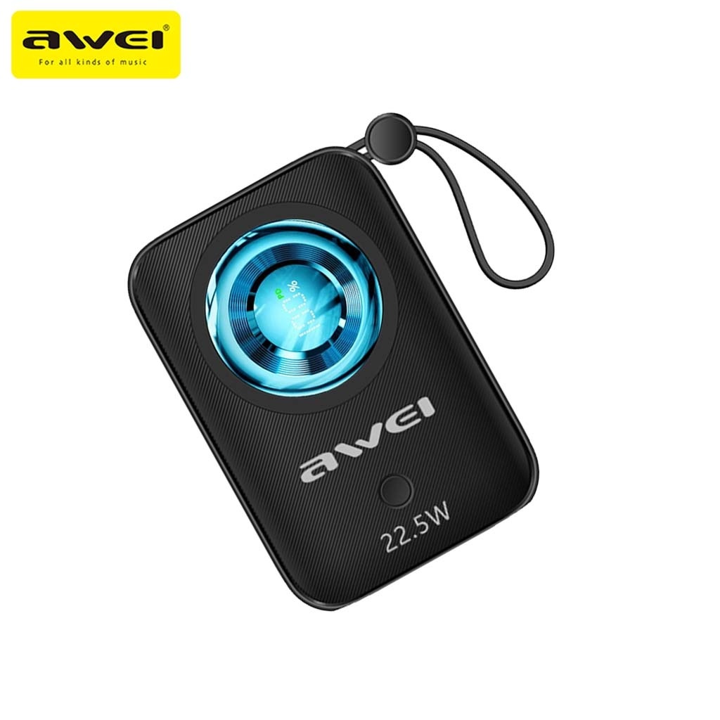 Awei P23K 10000mAh Mini Powerbank Built-in Dual Cable 22.5W Quick ...