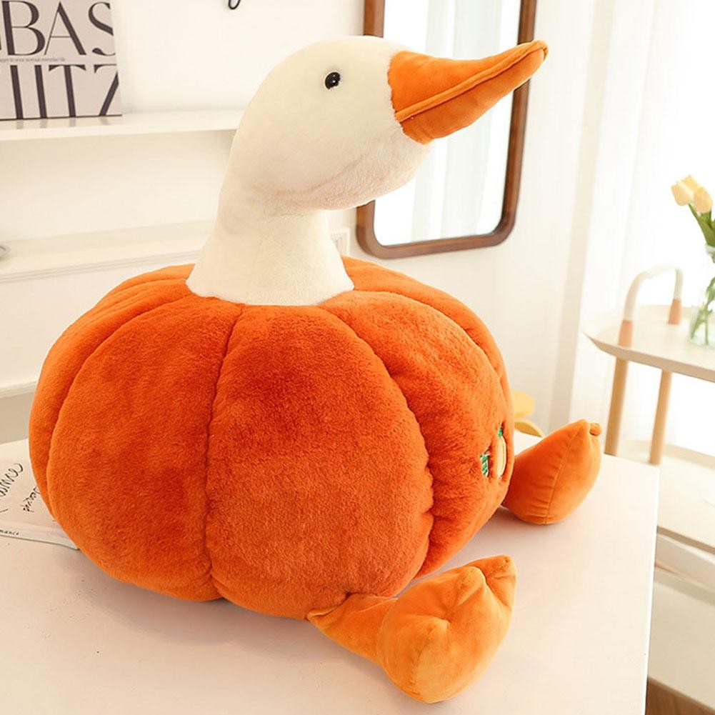 Cute Pumpkin Duck Plush Toy Bed Sleeping Doll Duck Doll Birthday Gift ...