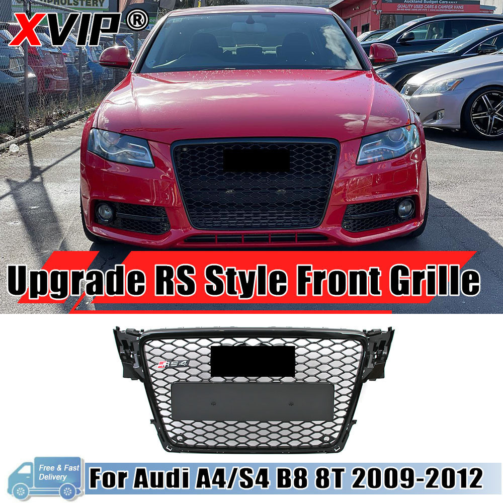 Chrome Honeycomb Sport Mesh RS4 Style Front Bumper Grille For Audi A4 ...