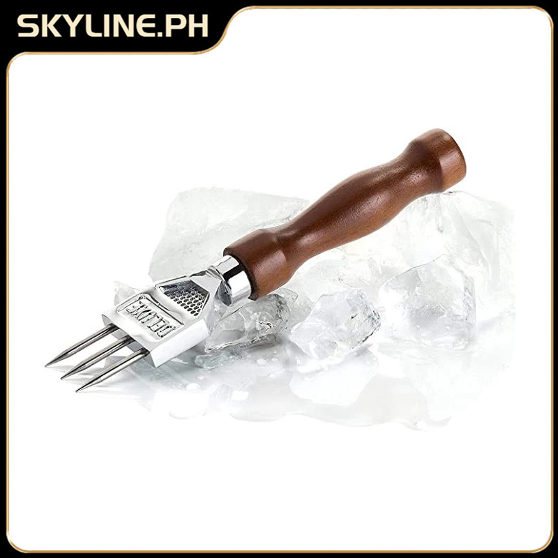 Solid Wood Handle Ice Pick Ice Crusher Manual Trident Ice Chipper ...
