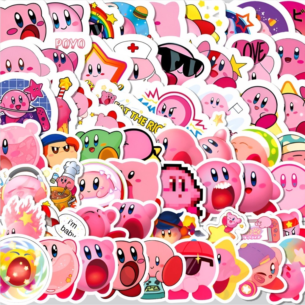 Cutting Pack Stickers, 100Pcs Kirby Cartoon Stickers, Cool Cute ...