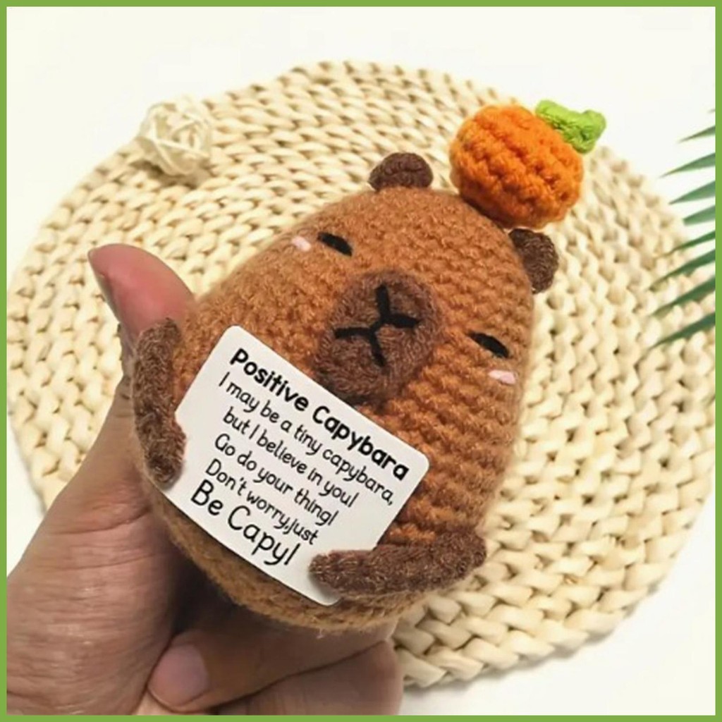 Positive Crochet Doll Emotional Inspired Capybara Doll Decorative Cute ...