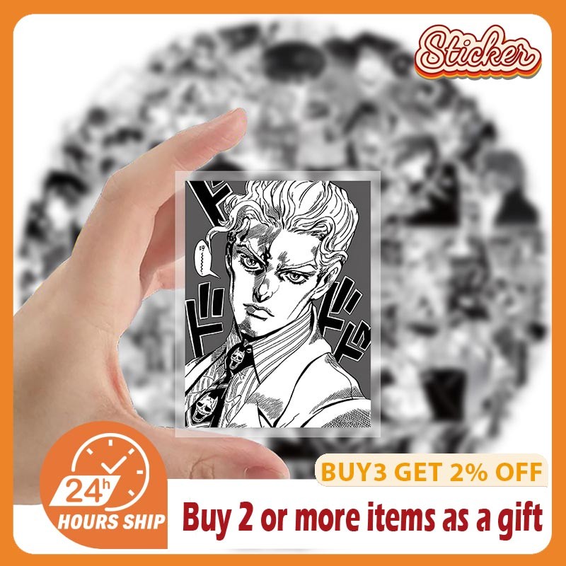 63pcs Black White JoJo Bizarre Adventure Sticker DIY Phone Laptop ...
