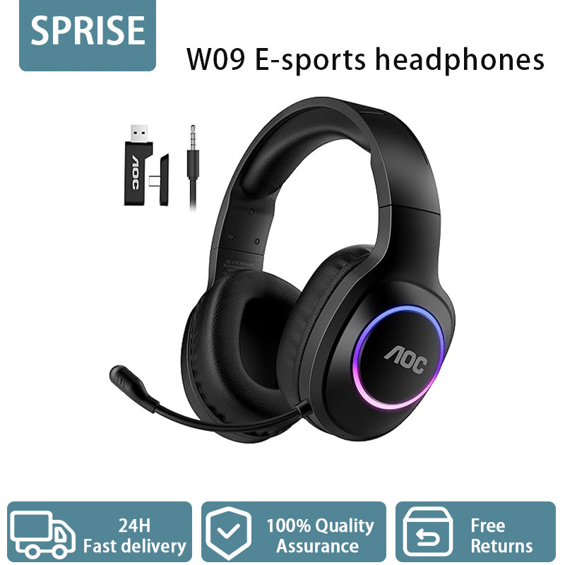 SPRISE W09 Bluetooth Headphone Wireless 2.4GHz Gaming Headset Earphone ...