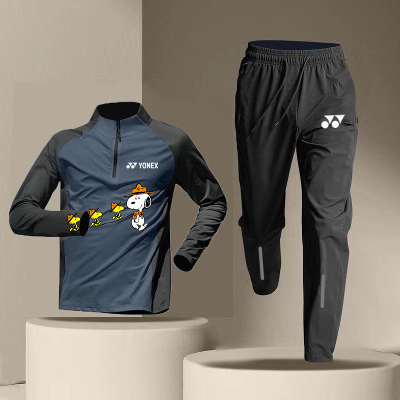 Sports training suit, men's long sleeved quick drying clothes, track ...