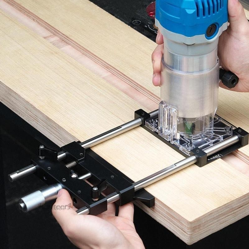 [Fenteer1] Wood Trimmer Router Base Router Slotting Bracket, Adjustable ...