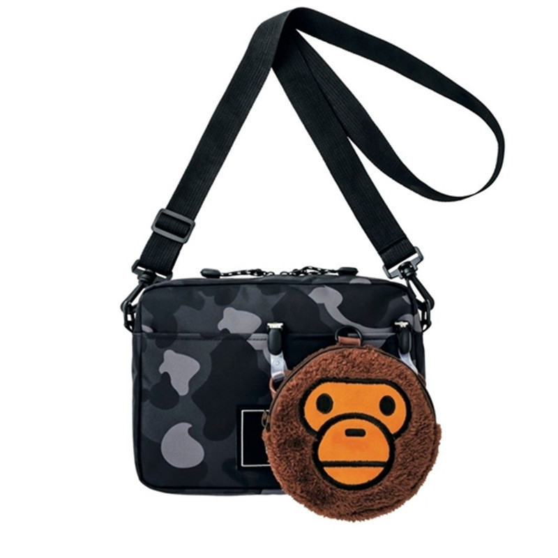 Bape Messenger Bag Camouflage Large Capacity Canvas Shoulder Bag Two ...