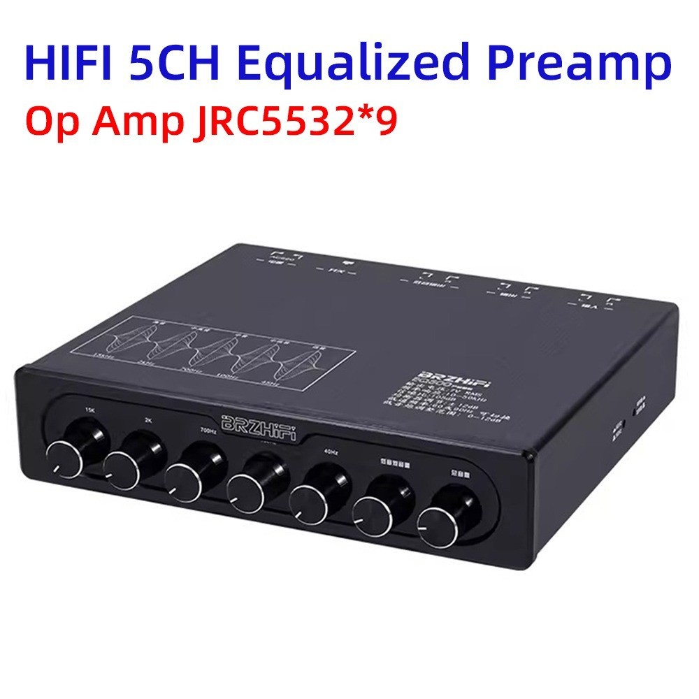 EQ500 HIFI Pre amplifier 5 Channel EQ Tone Audio Processing Effector ...