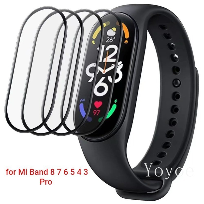9D Curved Screen Protector for Xiaomi Mi Band 8 7 6 Pro Film SmartWatch Soft HD Full Tempered ...