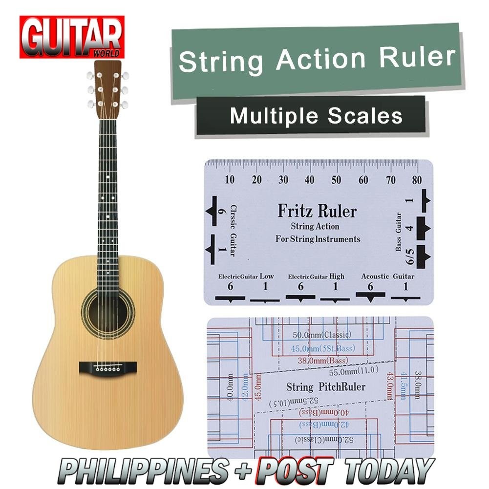 Fritz Ruler Guitar String Action Gauge Ruler String Pitch Rulers Card ...