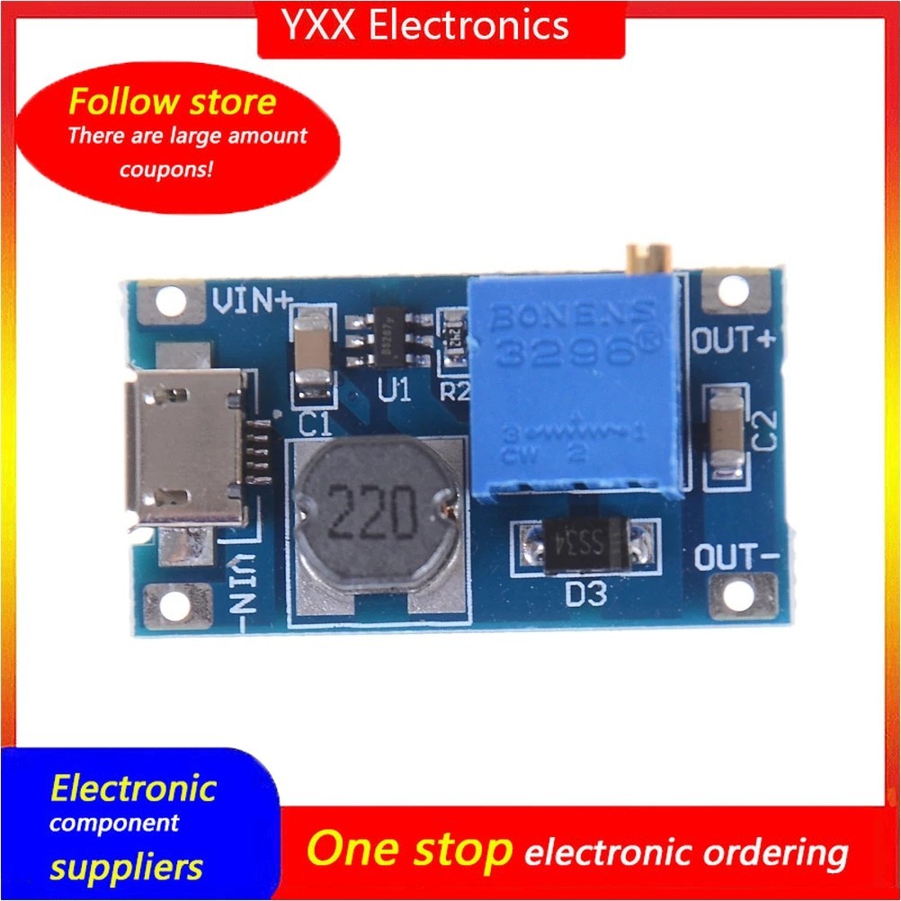 2a Booster Board DC-DC Booster Module Wide Voltage Input 2/24V Liter 5 ...