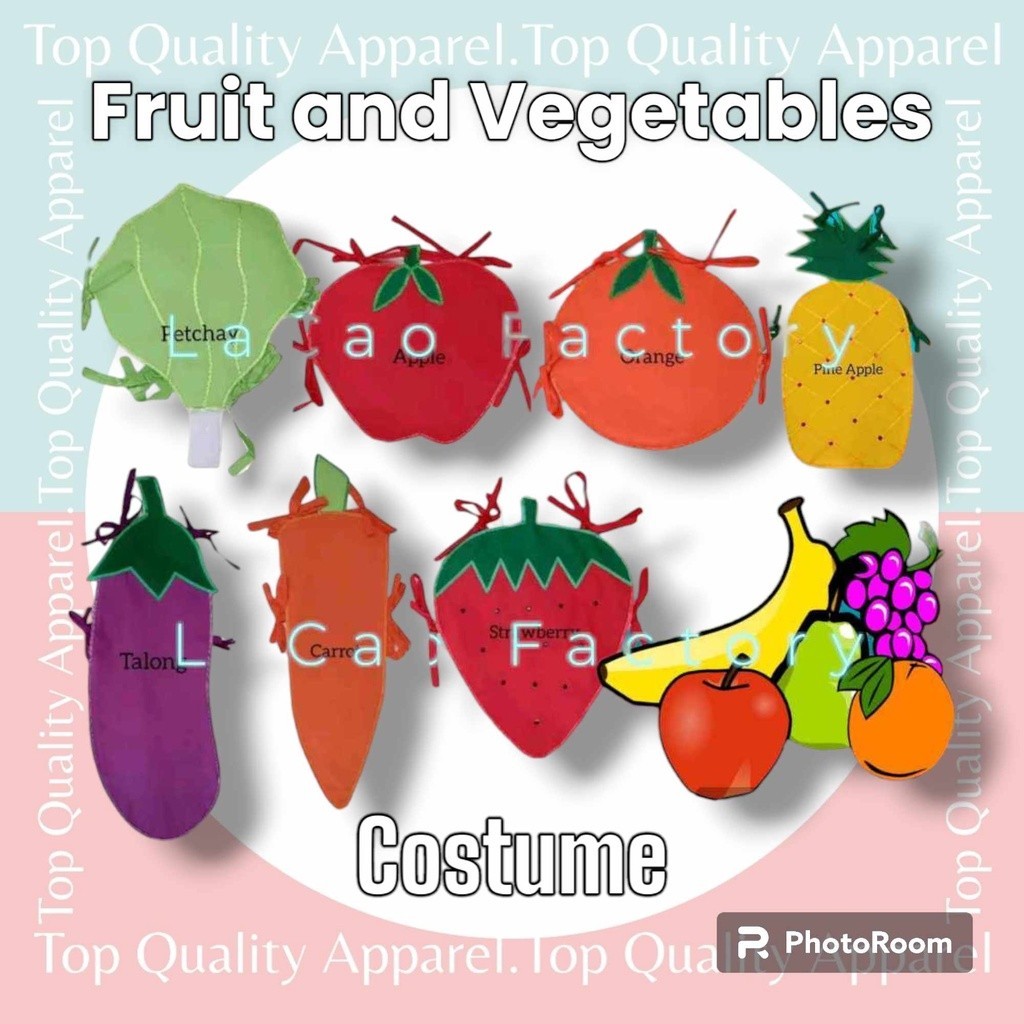LACAO FACTORY5 NUTRITION MONTH COSTUME// FRUITS & VEGETABLES// FOR KIDS | Shopee Philippines