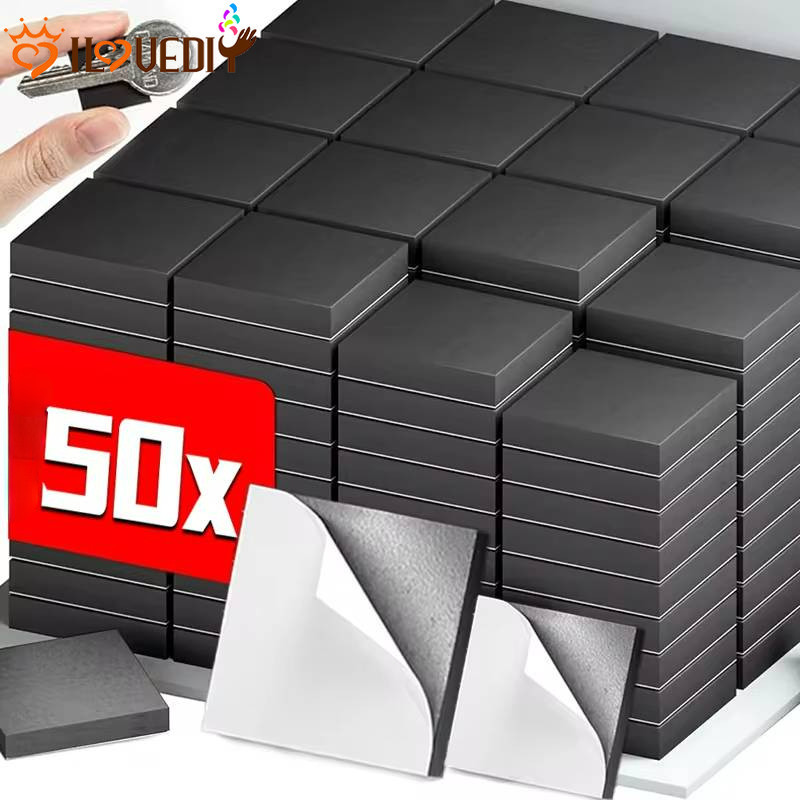 50PCS Square Magnet Sheets - Flexible Sticky Magnet Tape - Soft ...